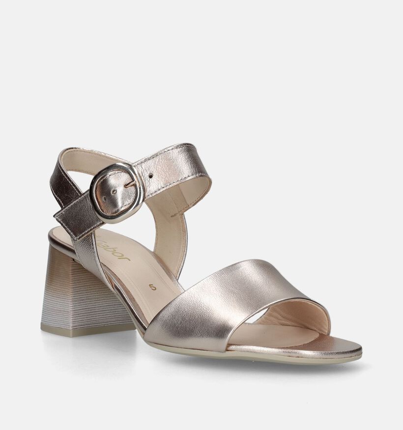 Gabor Gouden Sandalen Met Blokhak | Dames Sandalen | Online op TORFS.BE