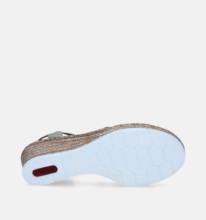 Rieker Groene Sandalen met sleehak | Dames Sandalen | Online op TORFS.BE