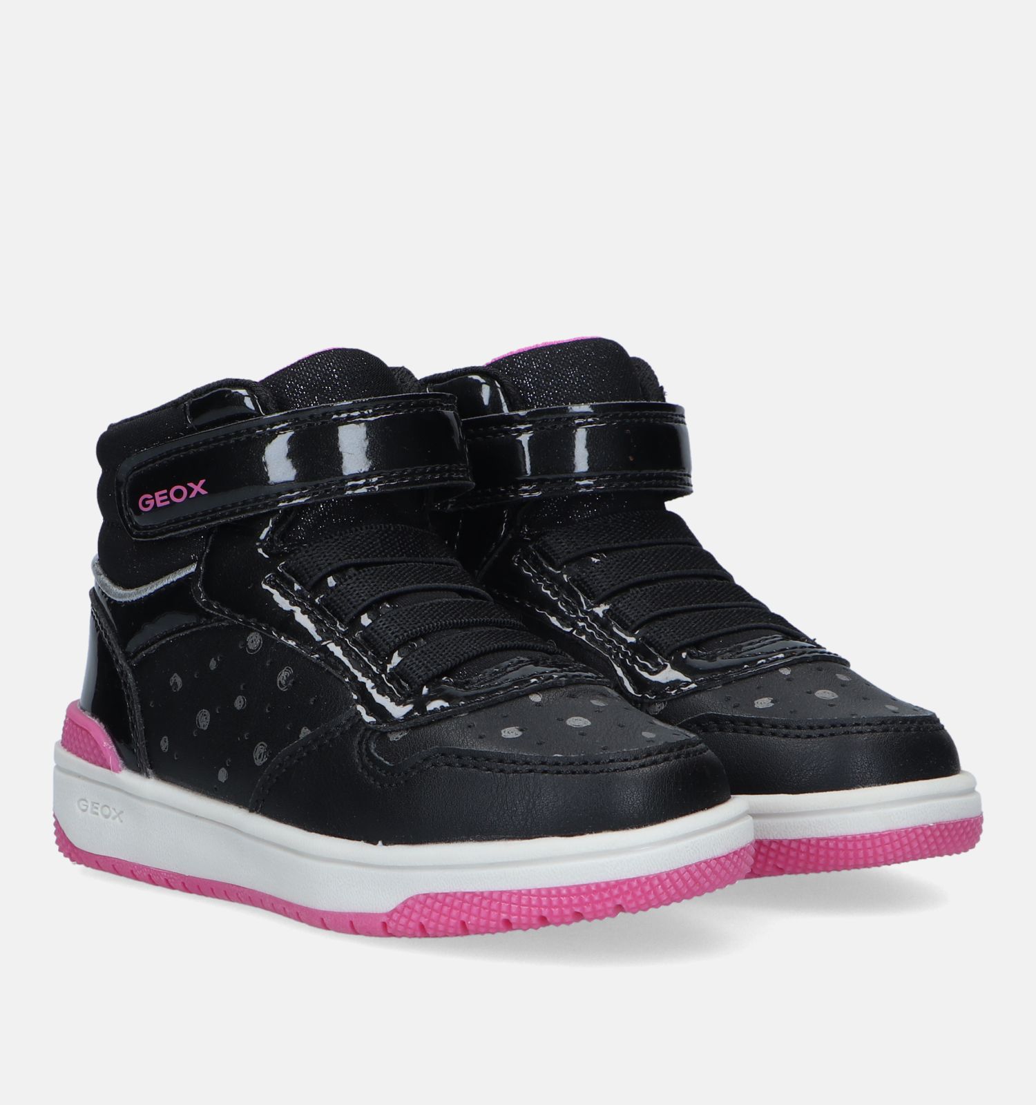 Geox Washiba Zwarte Hoge Sneakers | Meisjes Sneakers | Online op TORFS.BE
