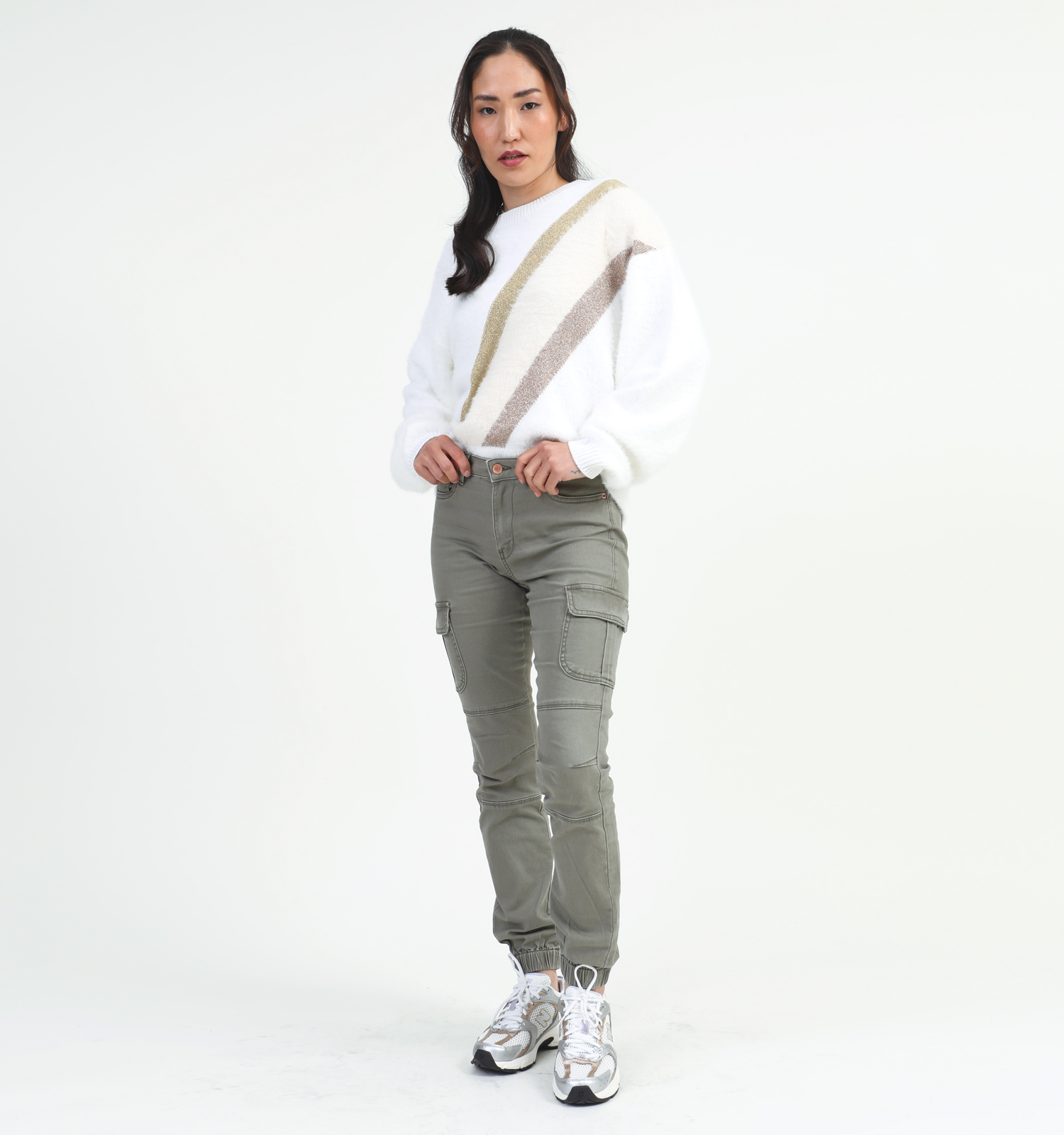 Pieces Milo Witte Gebreide trui | Dames Truien