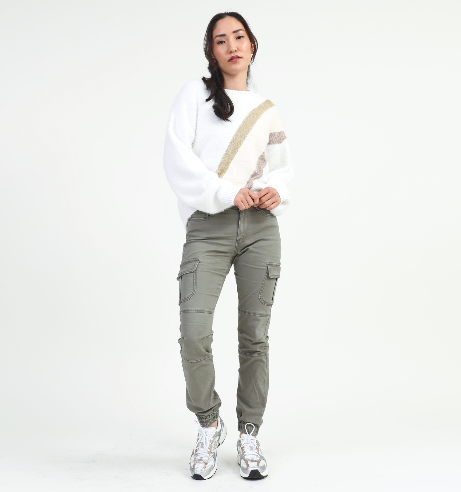 Pieces Milo Witte Gebreide trui | Dames Truien