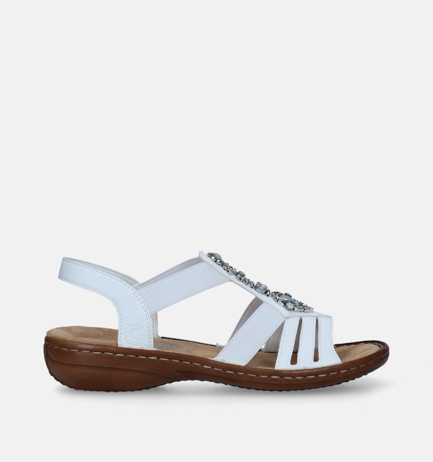 Rieker Witte Platte sandalen | Dames Sandalen | Online op TORFS.BE