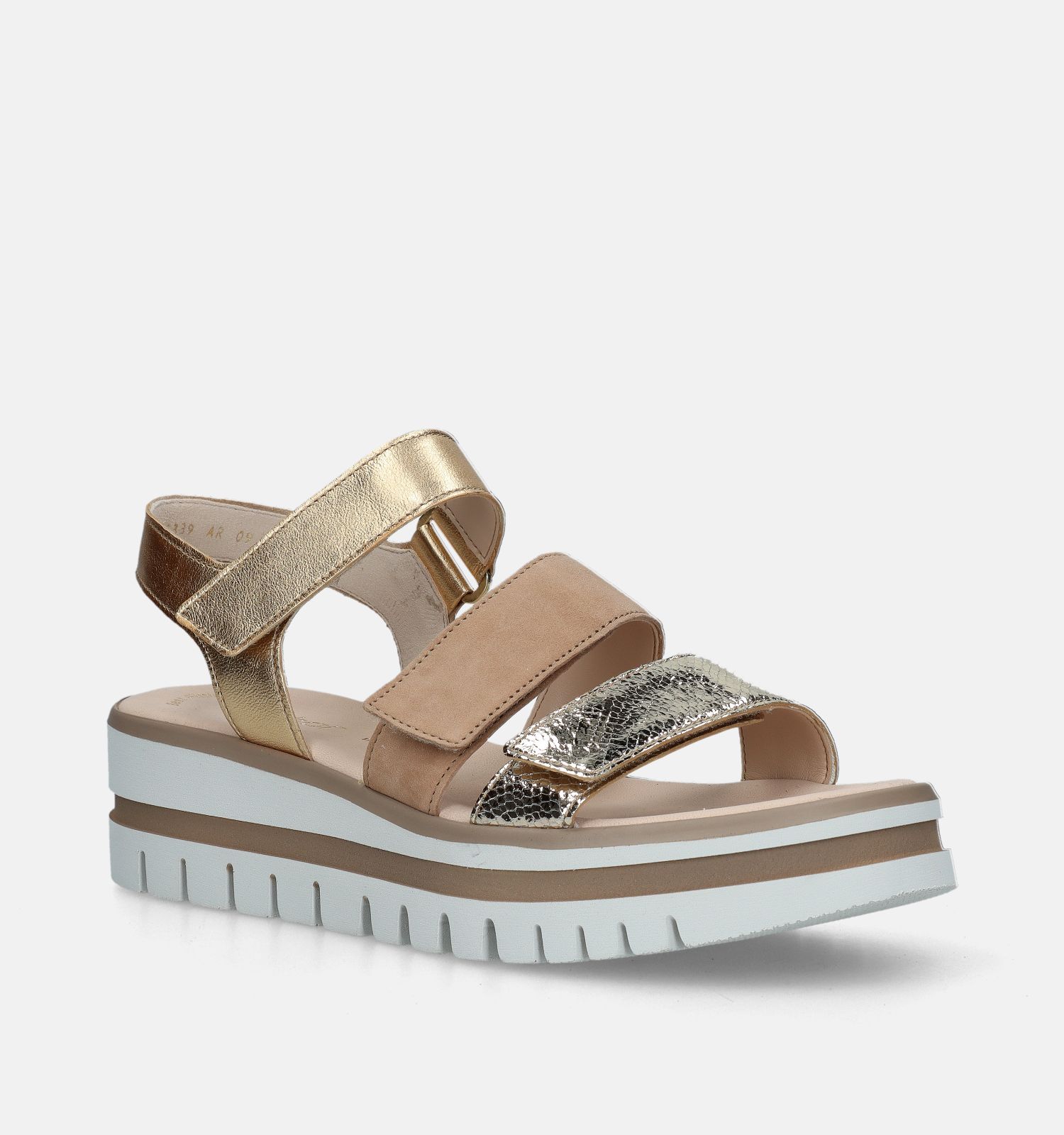 Gabor Best Fitting Gouden Sandalen Met Plateauzool | Dames Sandalen ...