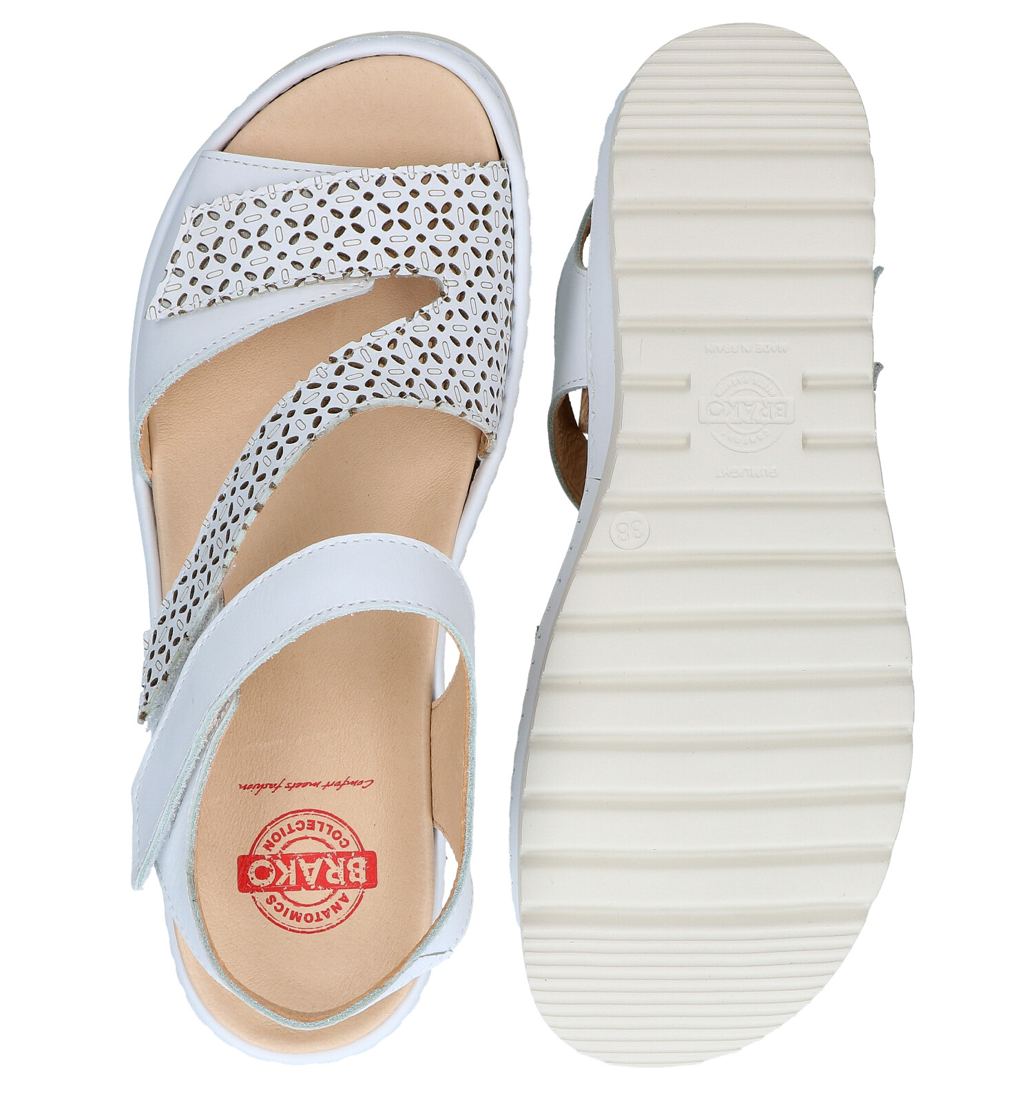 Brako Anatomics Ink 10 Witte Sandalen | TORFS.BE | Gratis verzend en retour