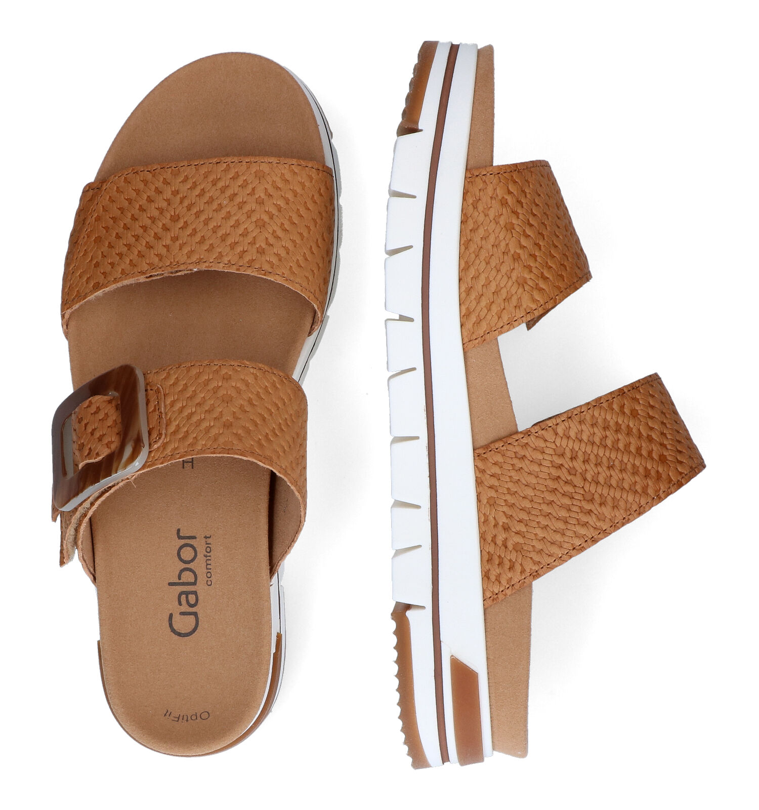 Gabor OptiFit Cognac Slippers | Dames Slippers