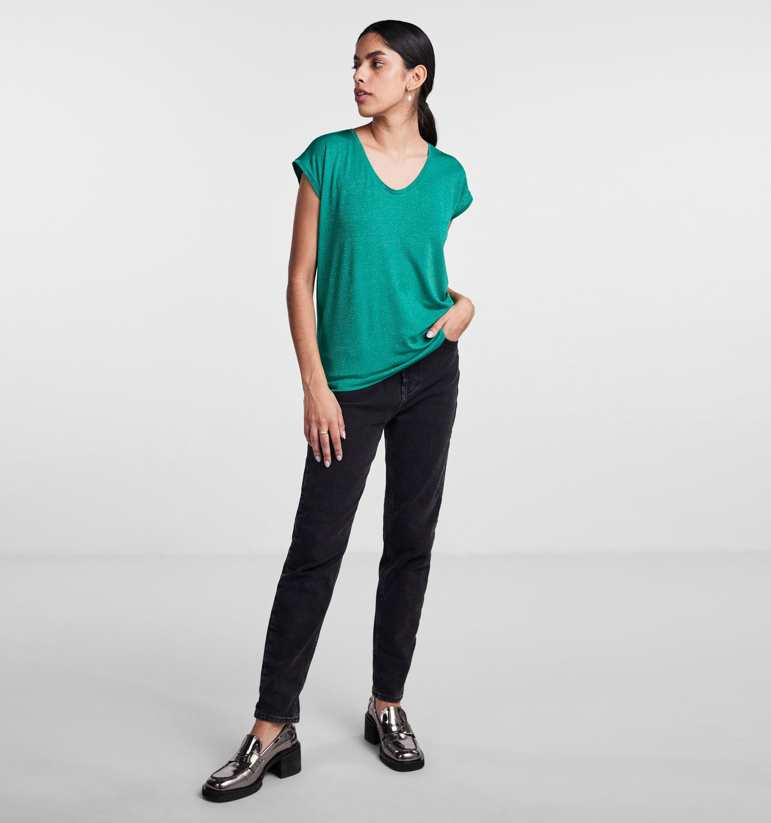 Pieces Billo T-shirt rayé en Vert | TORFS.BE | Livraison et retour gratuits