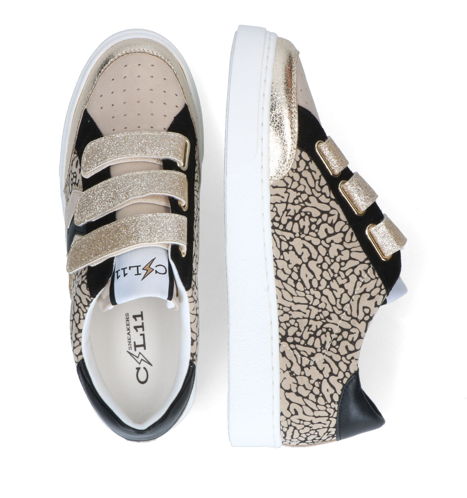 CL11 Beige Velcrosneakers | Dames Sneakers