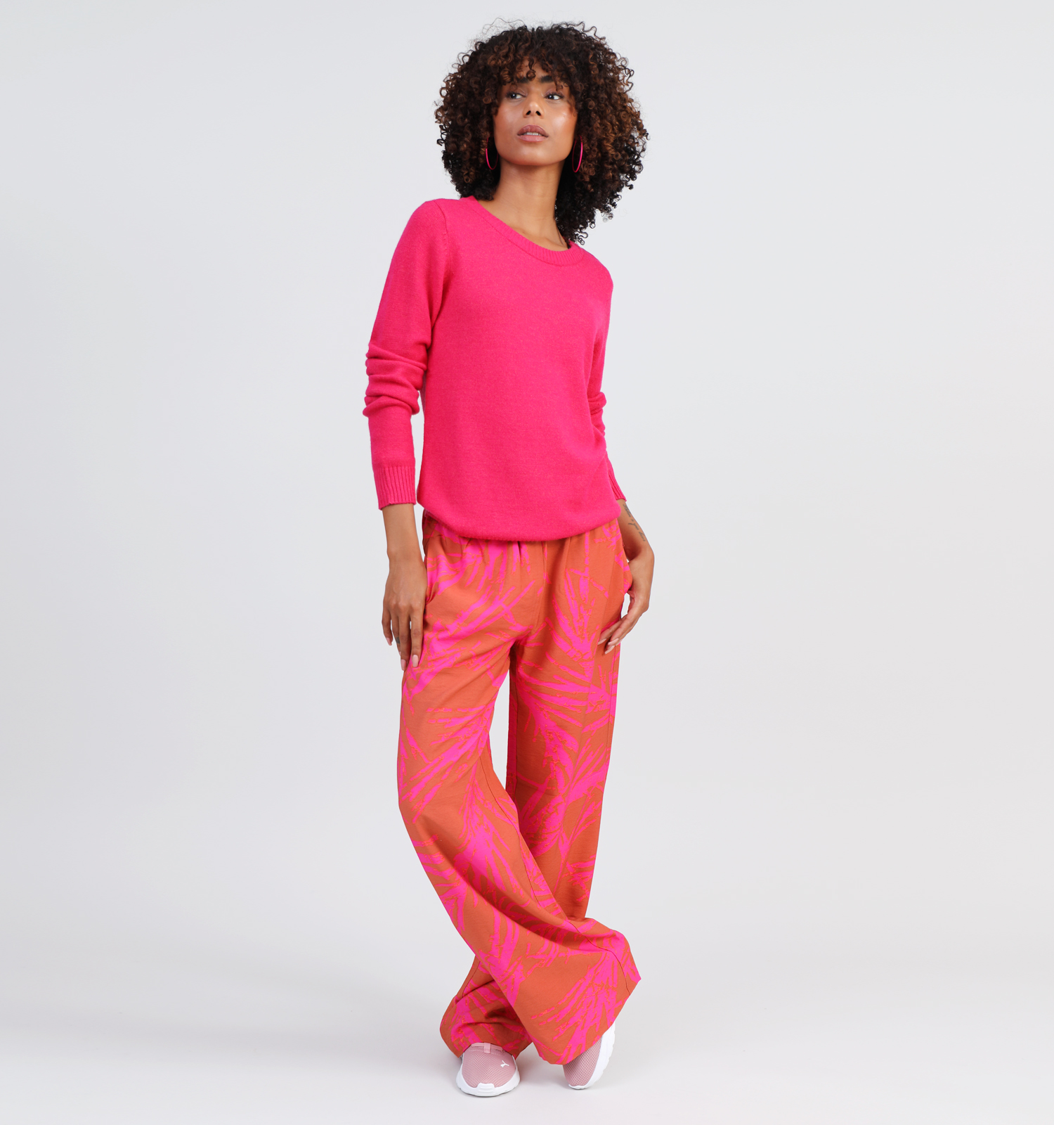 Vila Ril Fuchsia Gebreide trui | Dames Truien