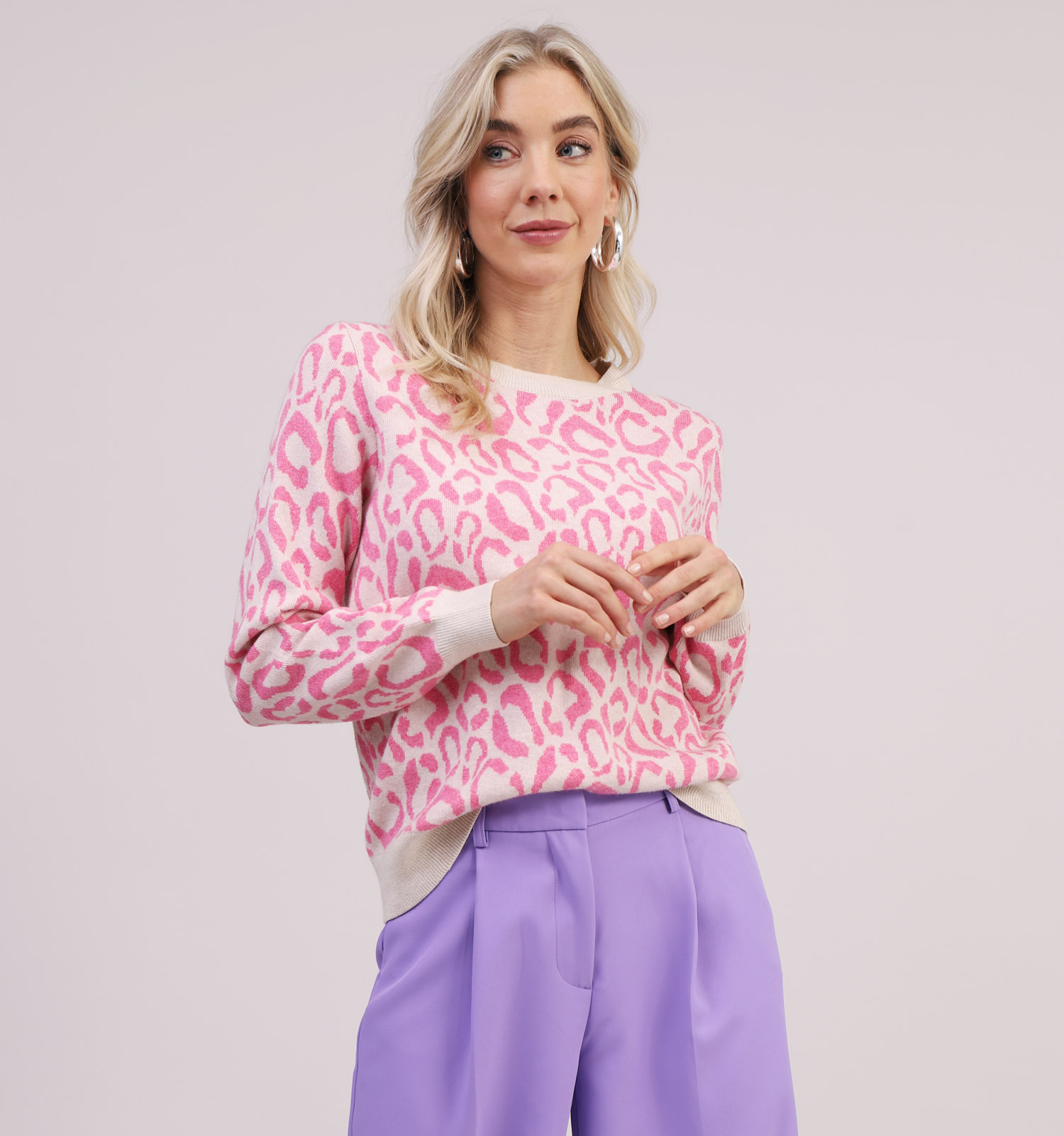 Vila Viril Jaquard Roze Trui Torfs Be Gratis Verzend En Retour