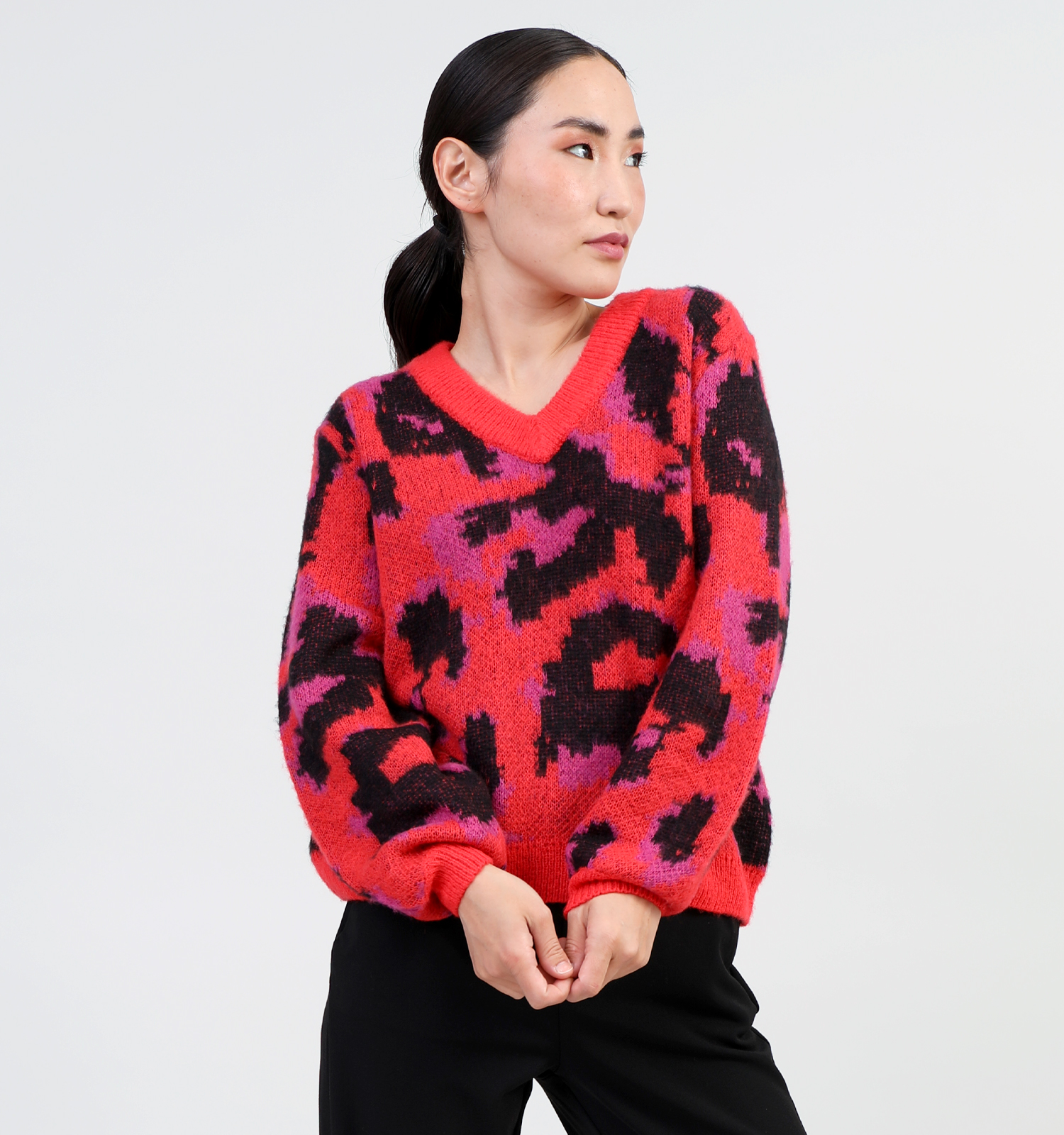 Vila Centa Rode trui met V-hals | Dames Truien | Online op TORFS.BE